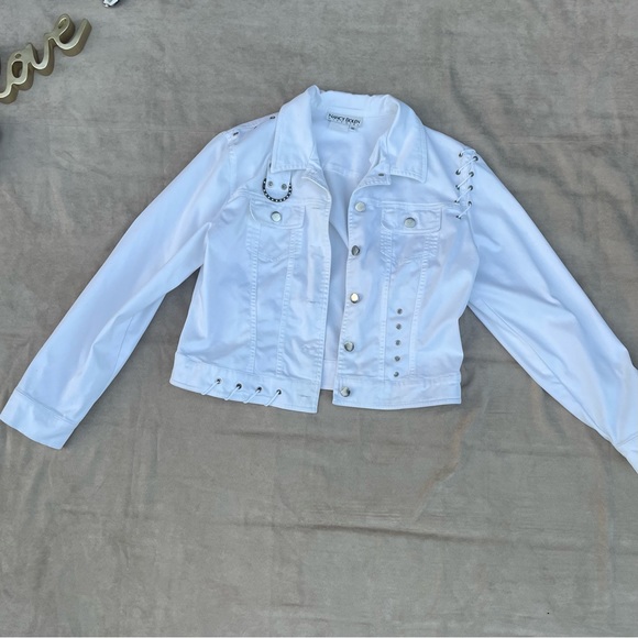 Nancy Bollen | Jackets & Coats | Nancy Bollen City Girl White Denim ...